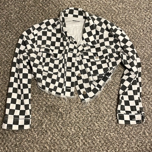 Jackets & Coats | Checkered Jean Jacket | Poshmark